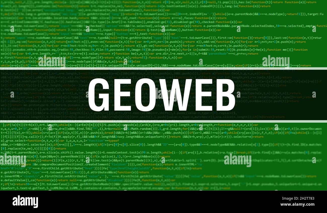 Geoweb Concept With Random Parts Of Program Codegeoweb Text Written On Programming Code