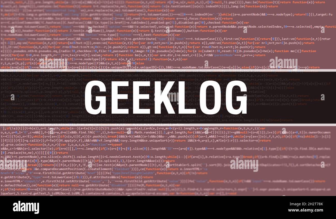 Geeklog concept with Random Parts of Program Code.Geeklog text written ...