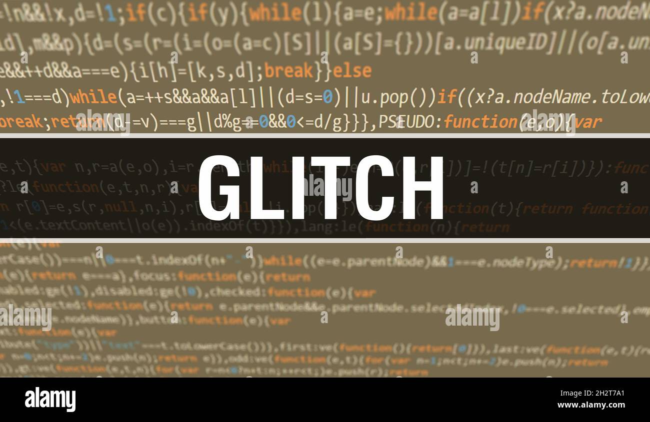 Glitch with Digital java code text. Glitch and Computer software coding ...