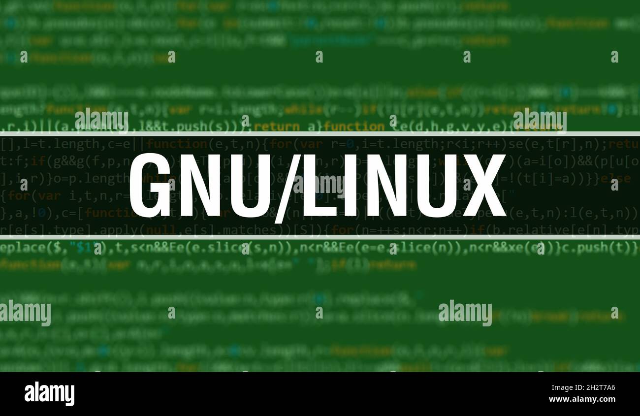 Gnulinux Concept With Random Parts Of Program Code Gnulinux With Programming Code Abstract