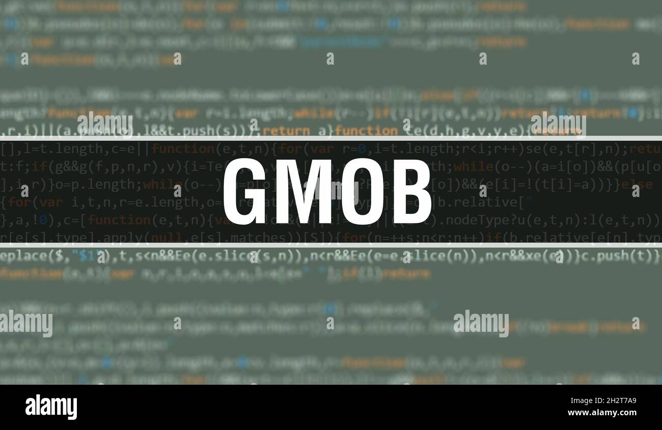 GMOB with Binary code digital technology background. Abstract ...