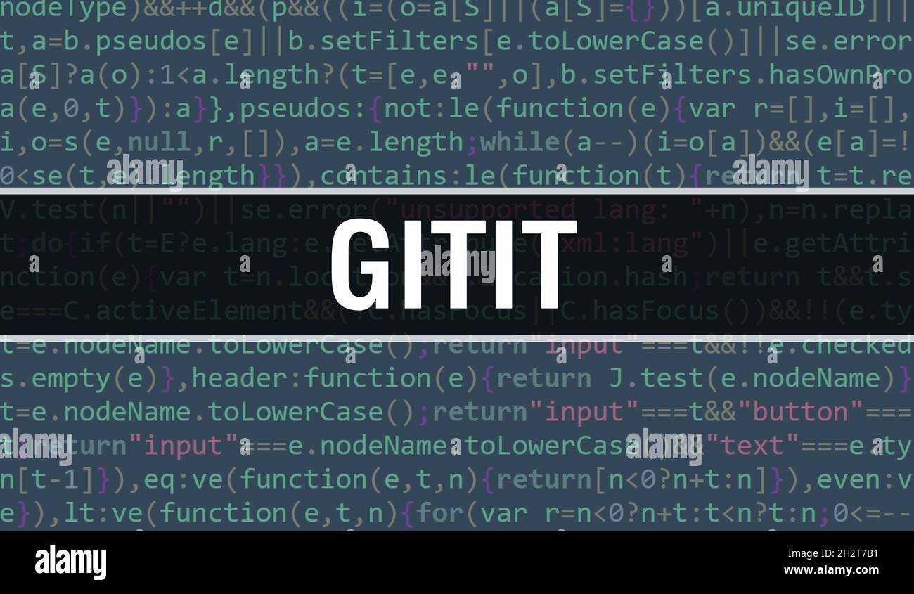 Gitit text written on Programming code abstract technology background ...