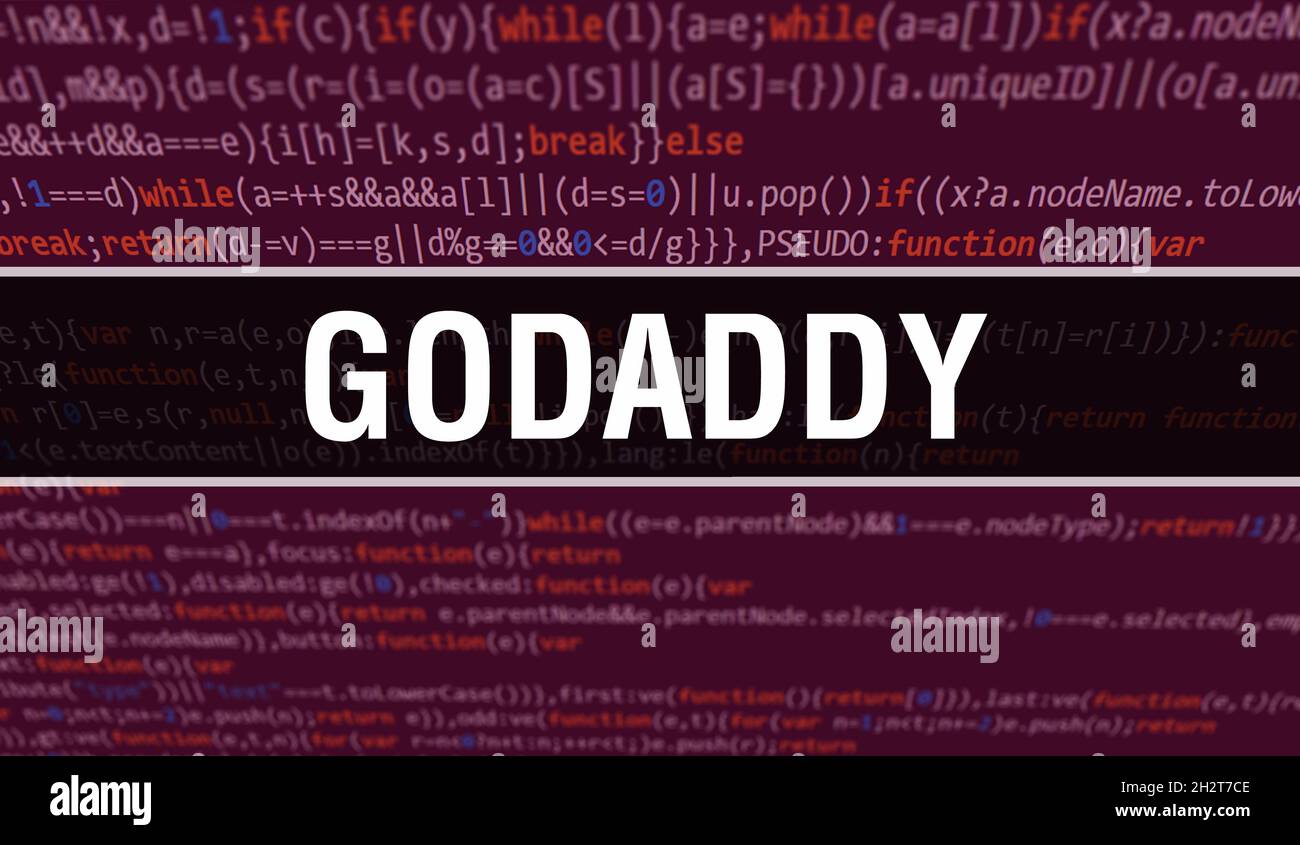 GoDaddy with Abstract Technology Binary code Background.Digital binary ...