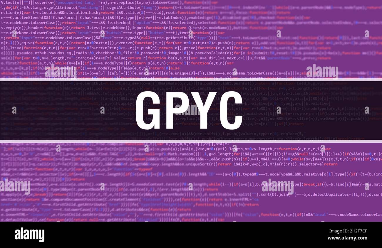 GPYC with Binary code digital technology background. Abstract ...