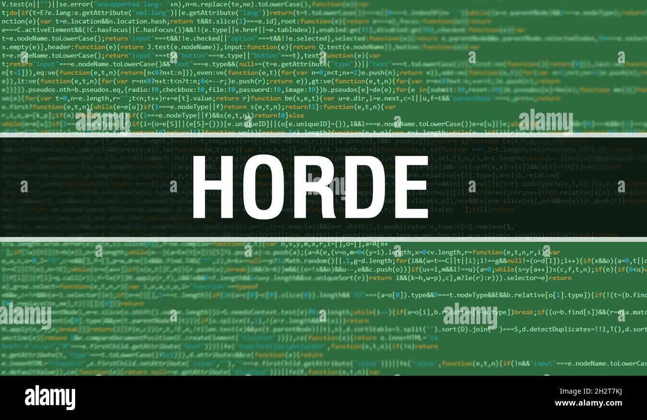 Horde with Binary code digital technology background. Abstract ...