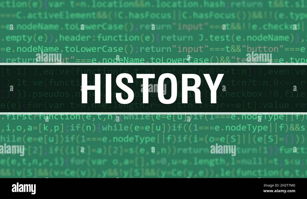 History concept illustration using code for developing programs and app ...