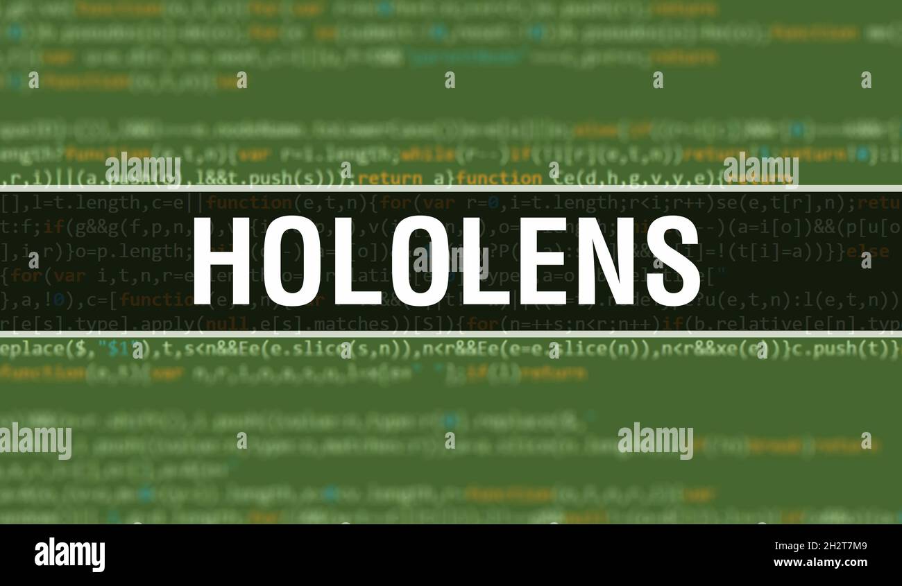 HoloLens concept with Random Parts of Program Code. HoloLens with ...