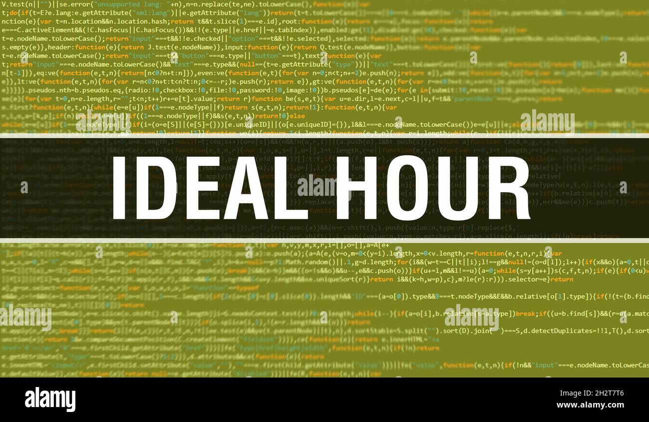 ideal hour with Binary code digital technology background. Abstract ...