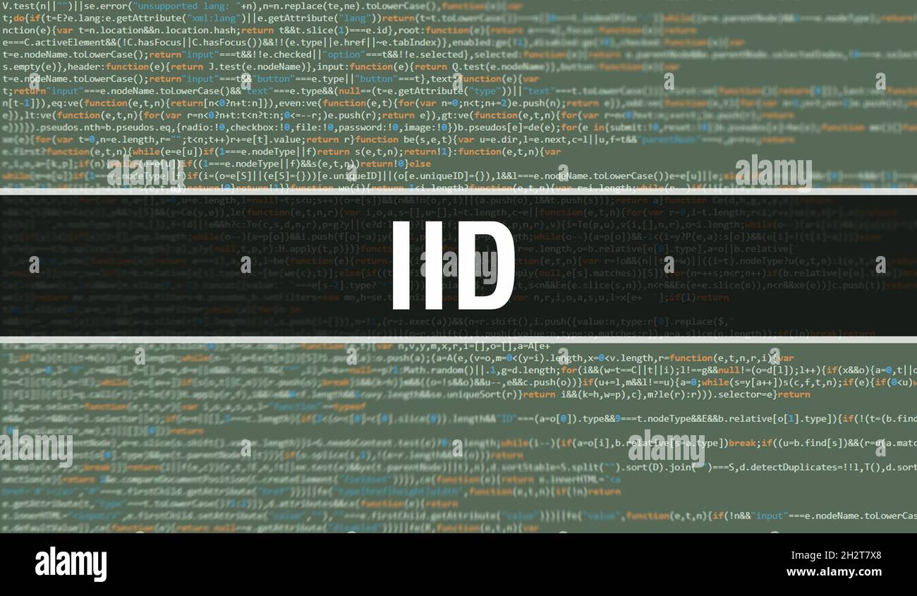 IID with Binary code digital technology background. Abstract background with program code and ...