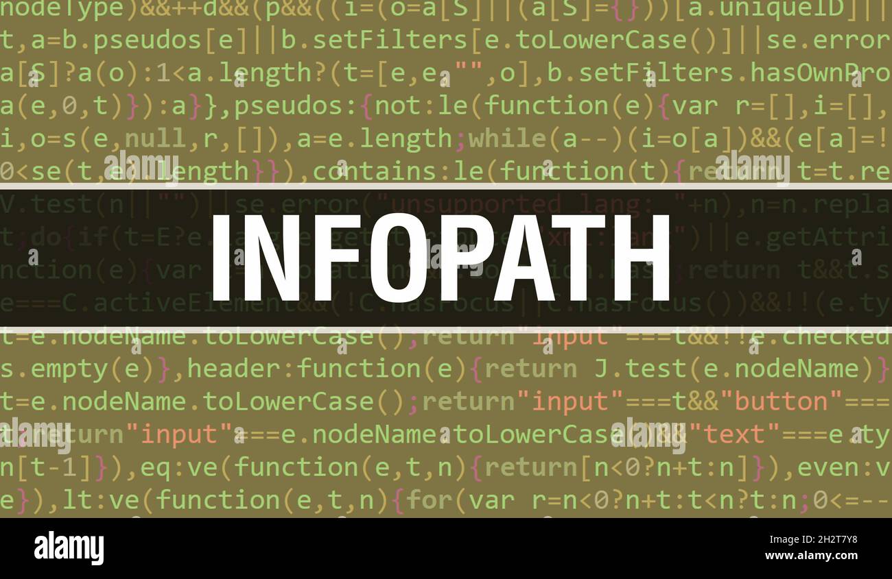 InfoPath concept with Random Parts of Program Code.InfoPath text ...