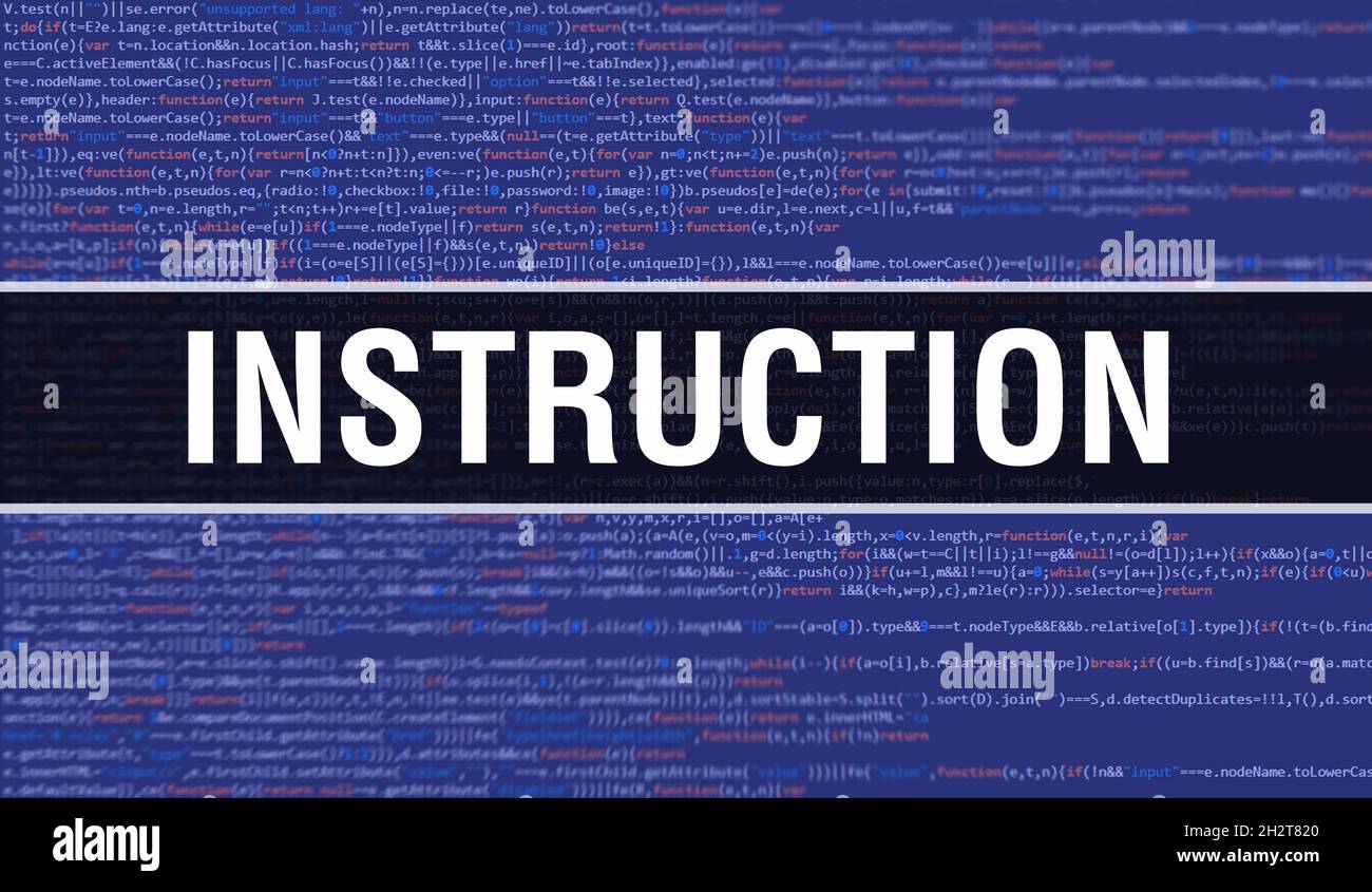 Instruction with Binary code digital technology background. Abstract ...