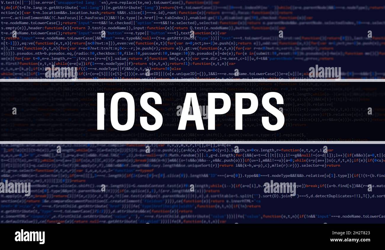 Digital program code with ios apps on screen illustrationcoding hi-res ...