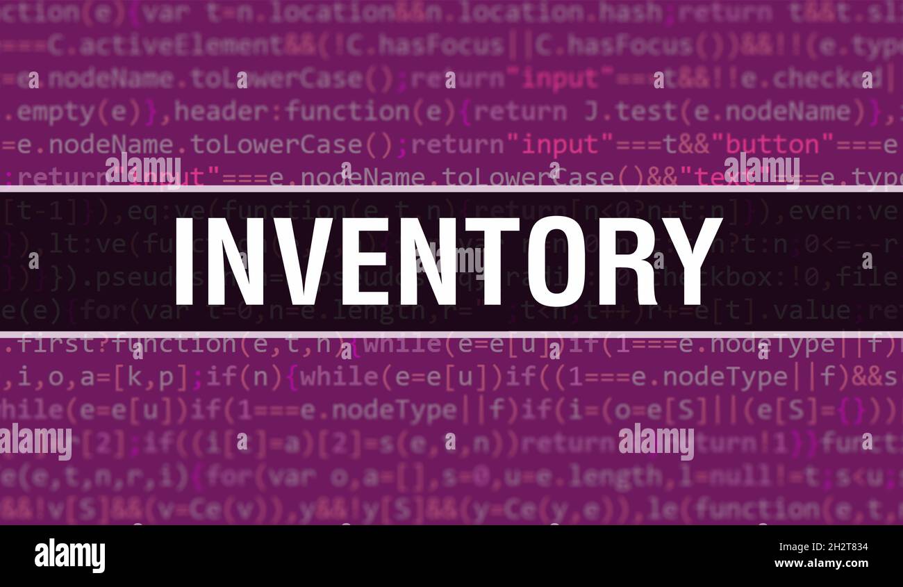 inventory concept illustration using code for developing programs and app. inventory website ...
