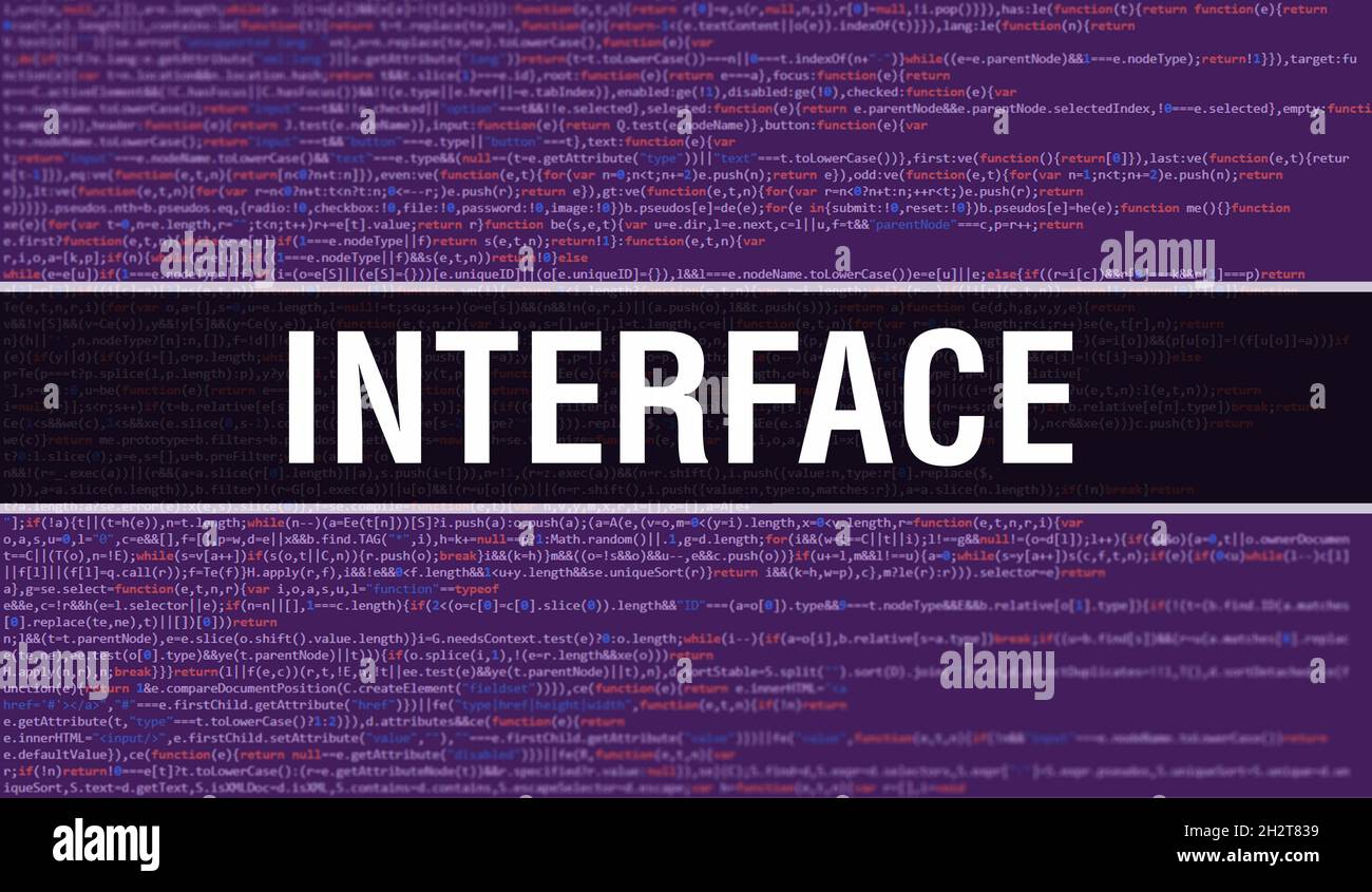 interface with Digital java code text. interface and Computer software ...