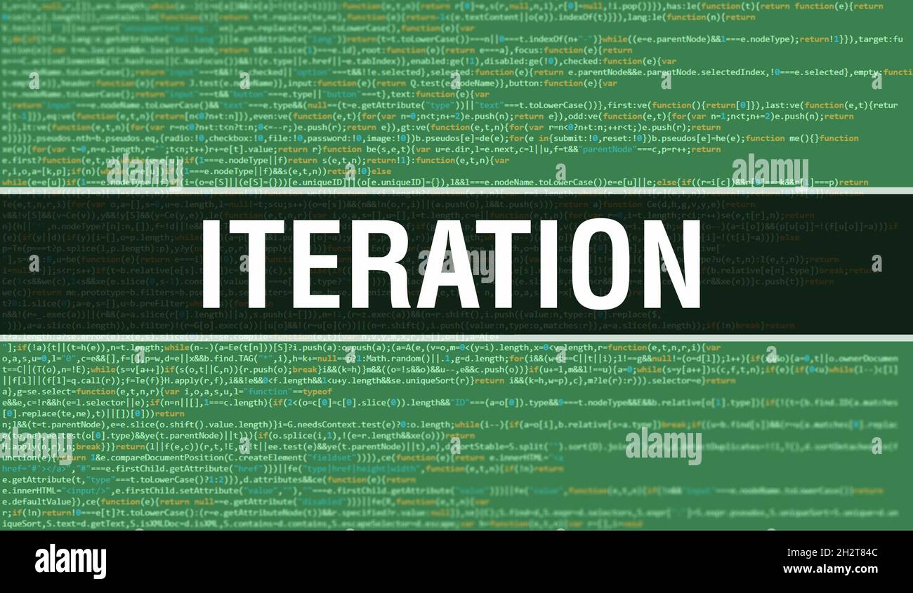 Iteration with Abstract Technology Binary code Background.Digital ...