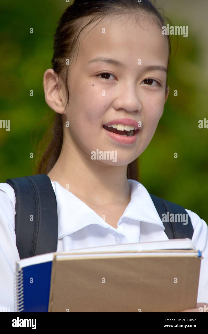Asian Student Teenager School Girl Smiling Stock Photo - Alamy