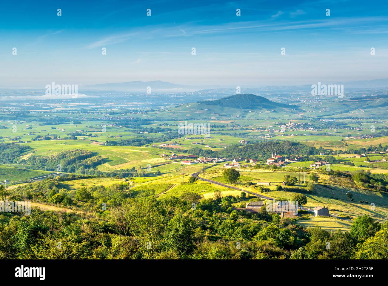 Le Mont Brouilly et le Beaujolais, France Stock Photo - Alamy