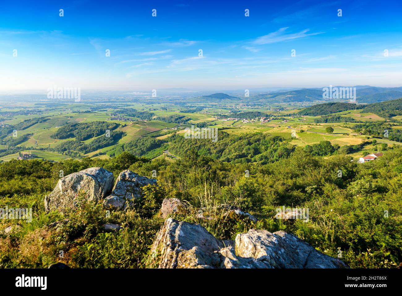 Le Mont Brouilly et le Beaujolais, France Stock Photo - Alamy