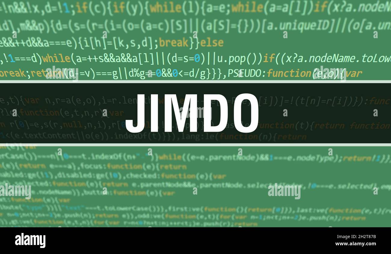 Jimdo concept illustration using code for developing programs and app ...
