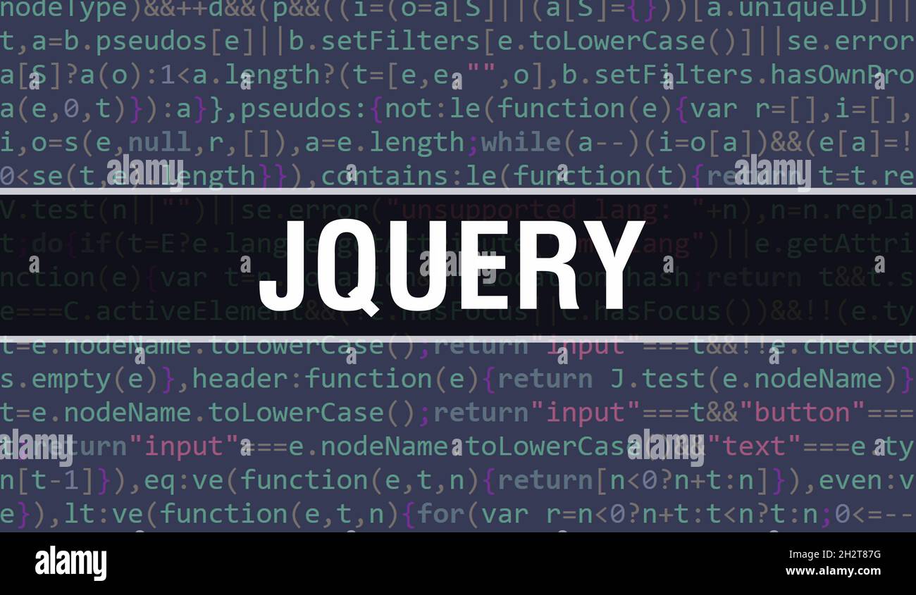 Jquery With Digital Java Code Text Jquery And Computer Software Coding Vector Concept