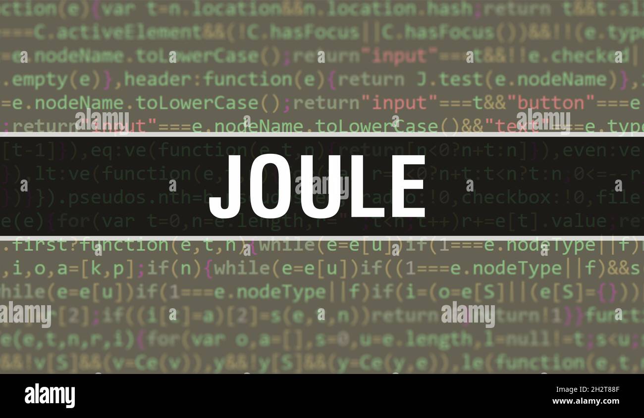 Joule with Binary code digital technology background. Abstract ...