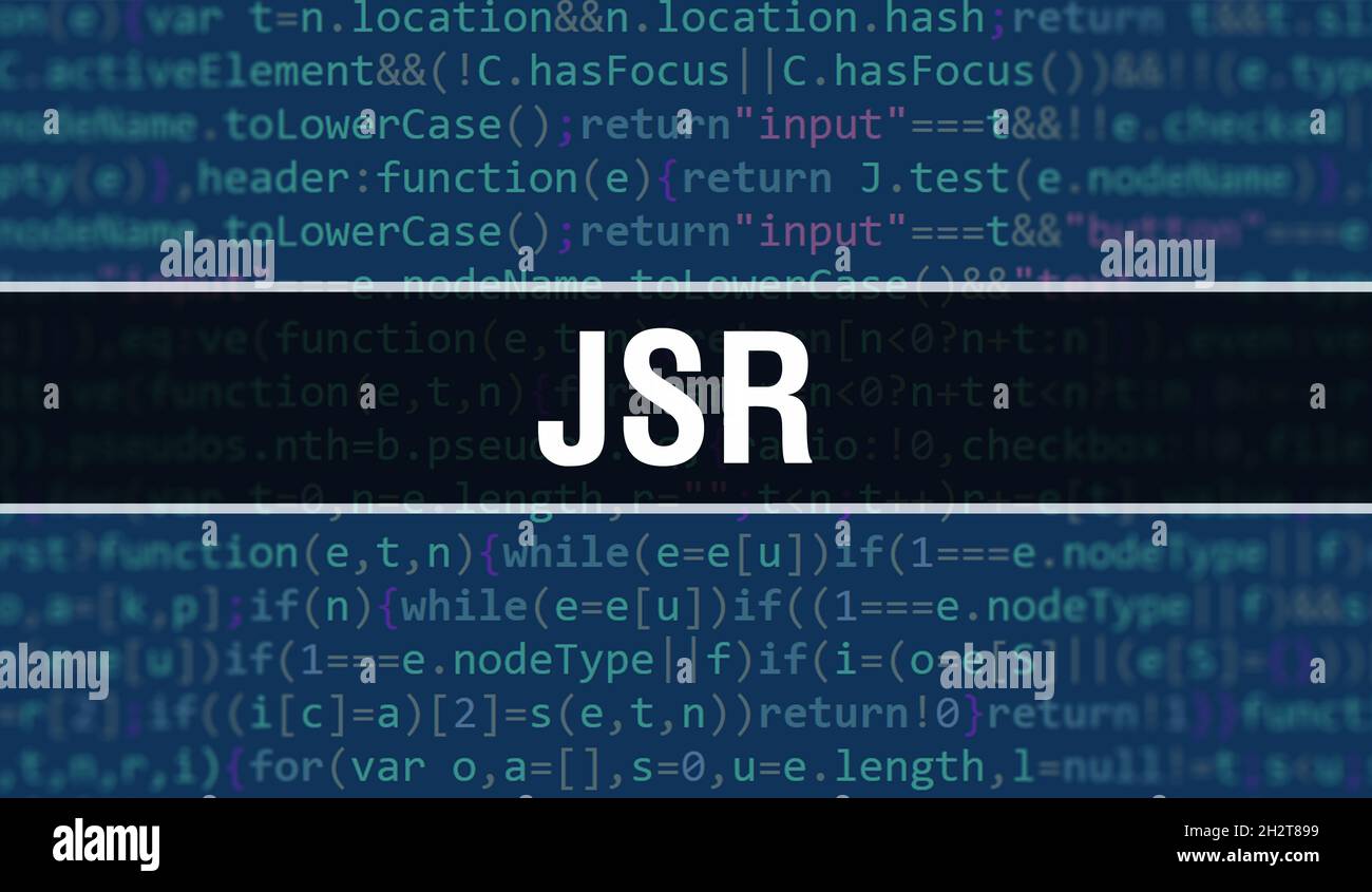 Jsr Concept With Random Parts Of Program Codejsr Text Written On Programming Code Abstract