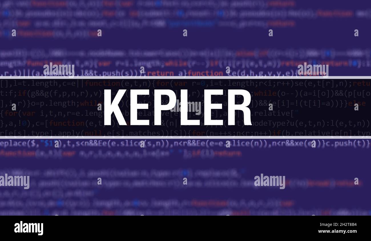 Kepler text written on Programming code abstract technology background of software developer and ...