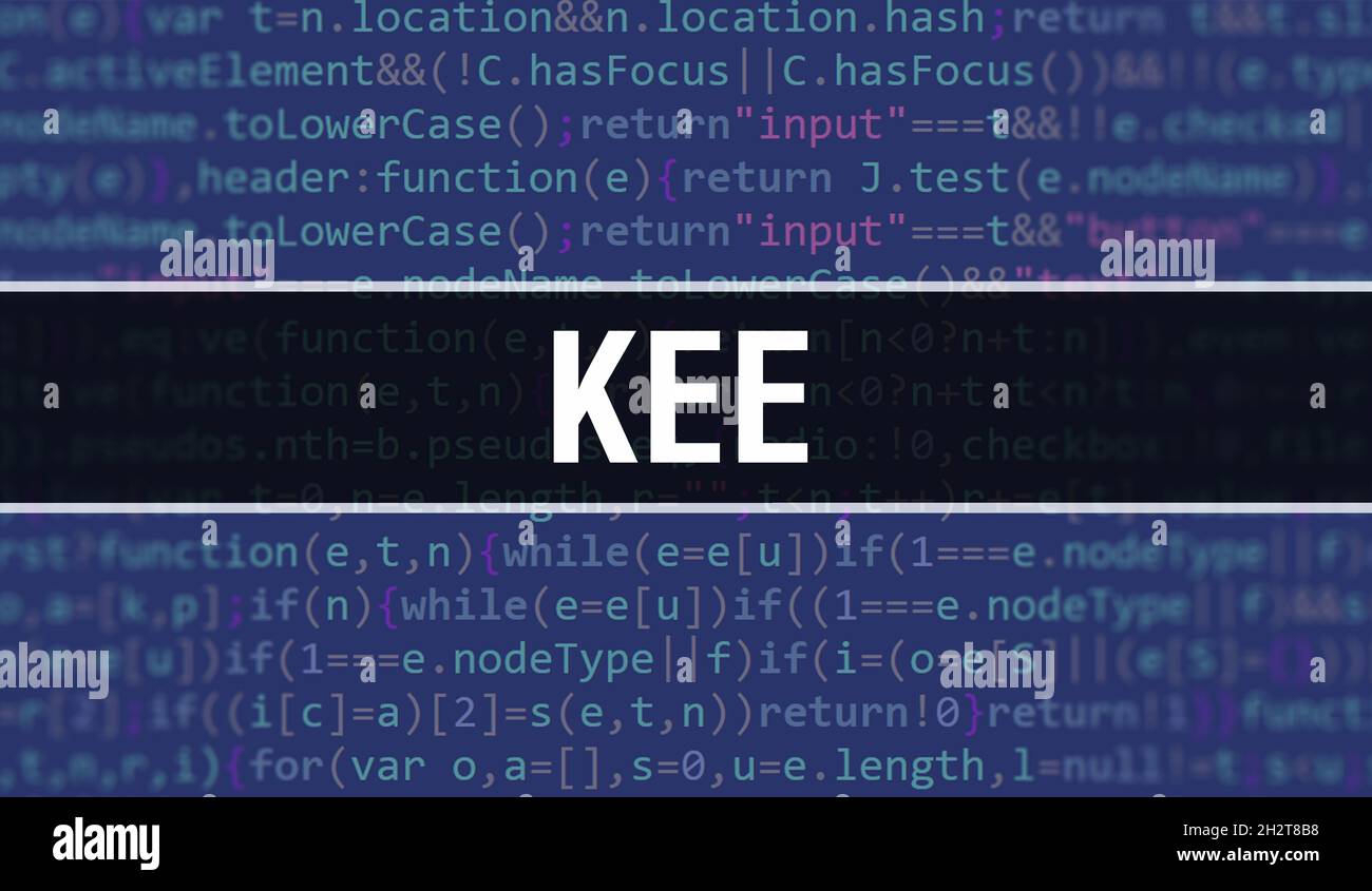 KEE concept with Random Parts of Program Code.KEE text written on ...