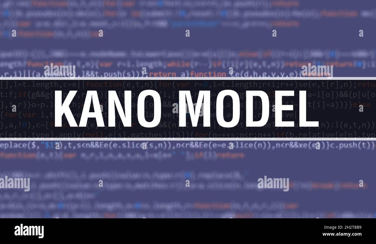 Kano Model text written on Programming code abstract technology ...