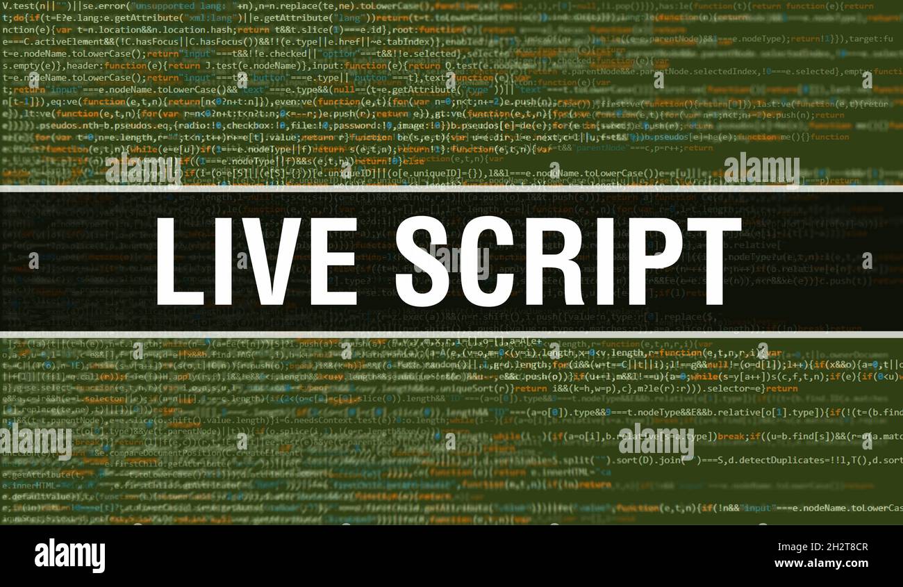 Live script with Binary code digital technology background. Abstract ...