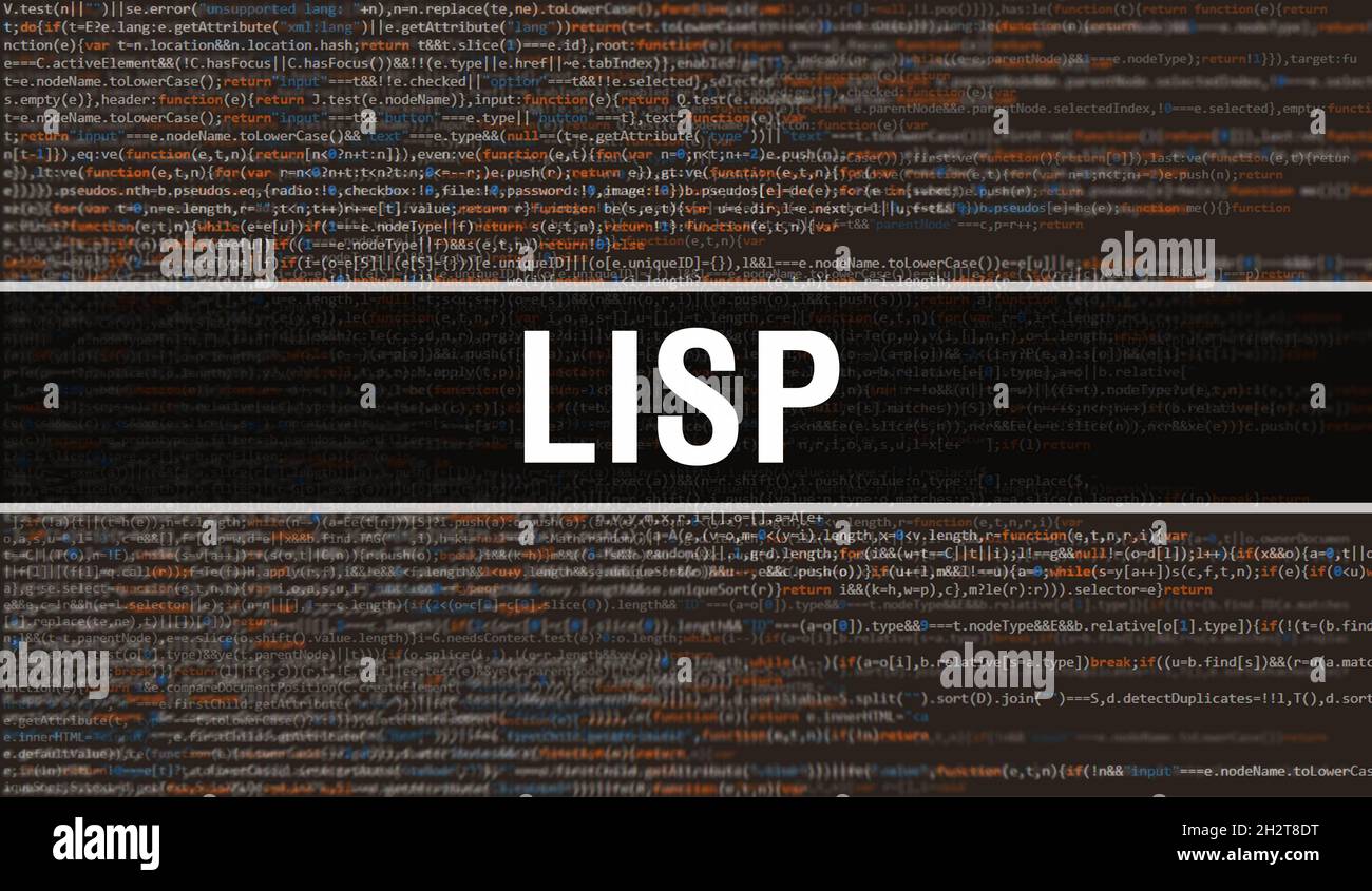 Lisp With Binary Code Digital Technology Background Abstract Background With Program Code And