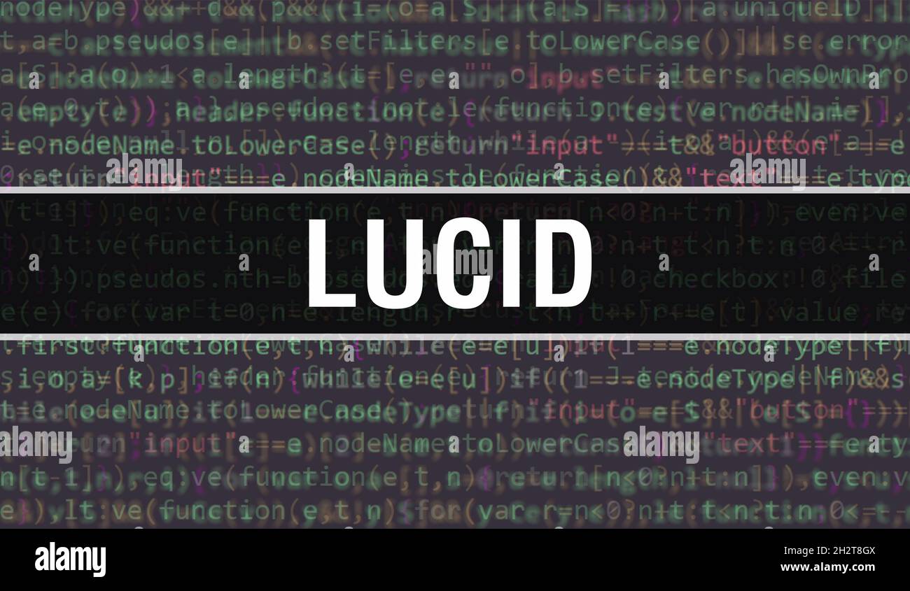 Lucid concept illustration using code for developing programs and app. Lucid website code with ...