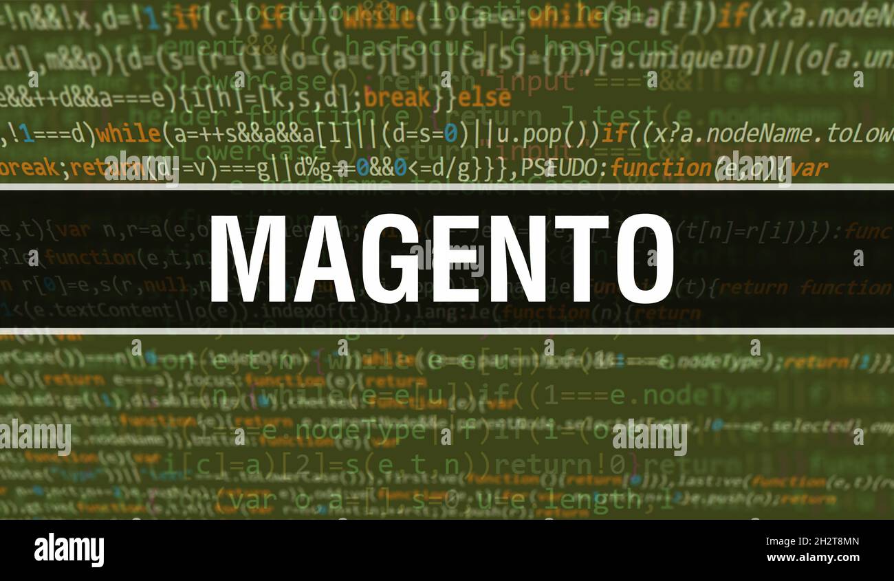 Magento with Abstract Technology Binary code Background.Digital binary ...