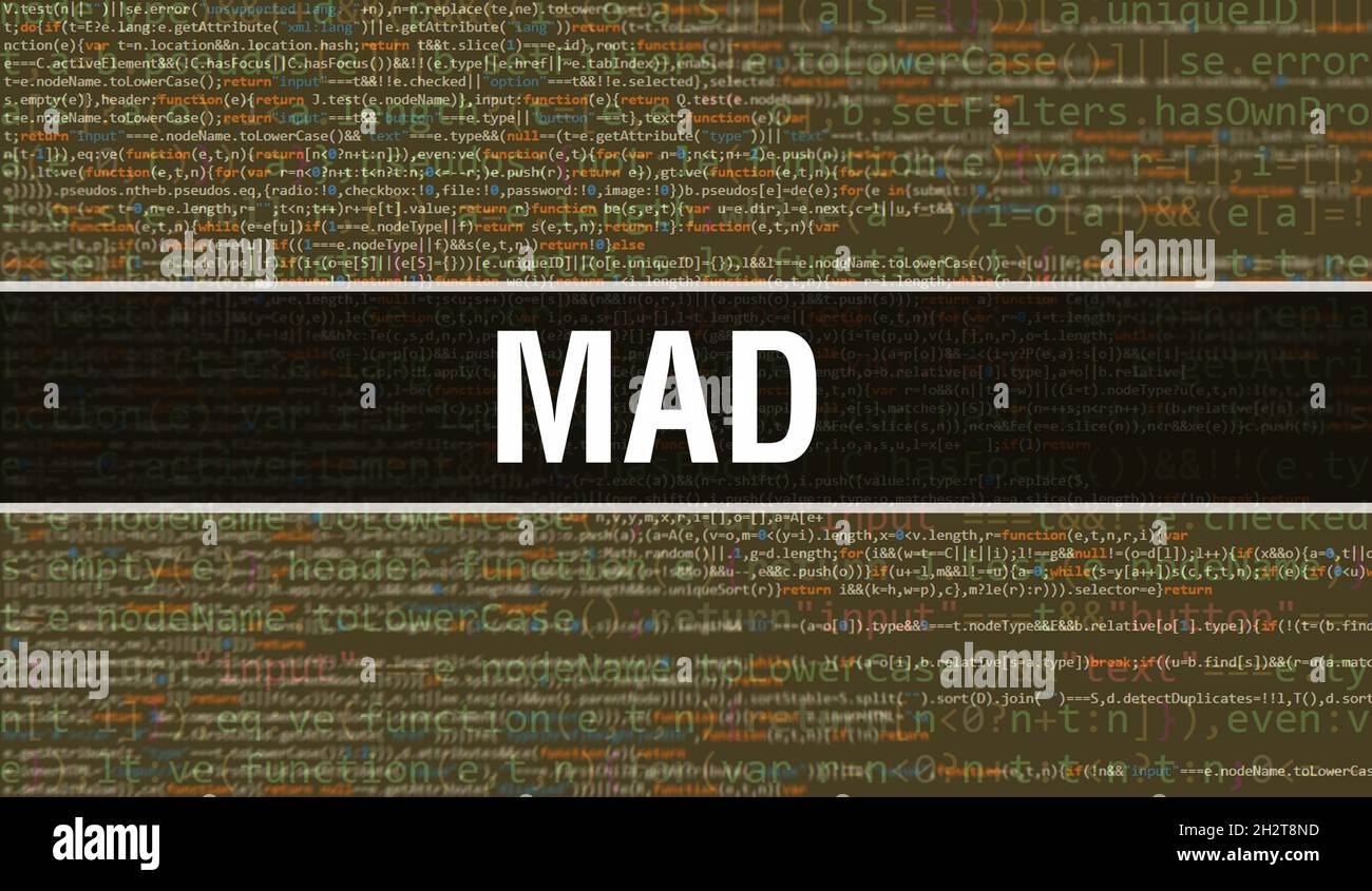 Mad Concept With Random Parts Of Program Codemad Text Written On Programming Code Abstract