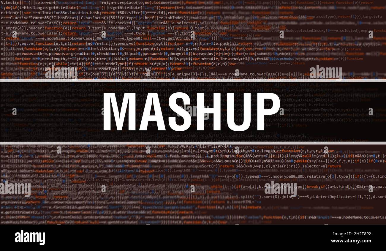 Mashup with Binary code digital technology background. Abstract ...