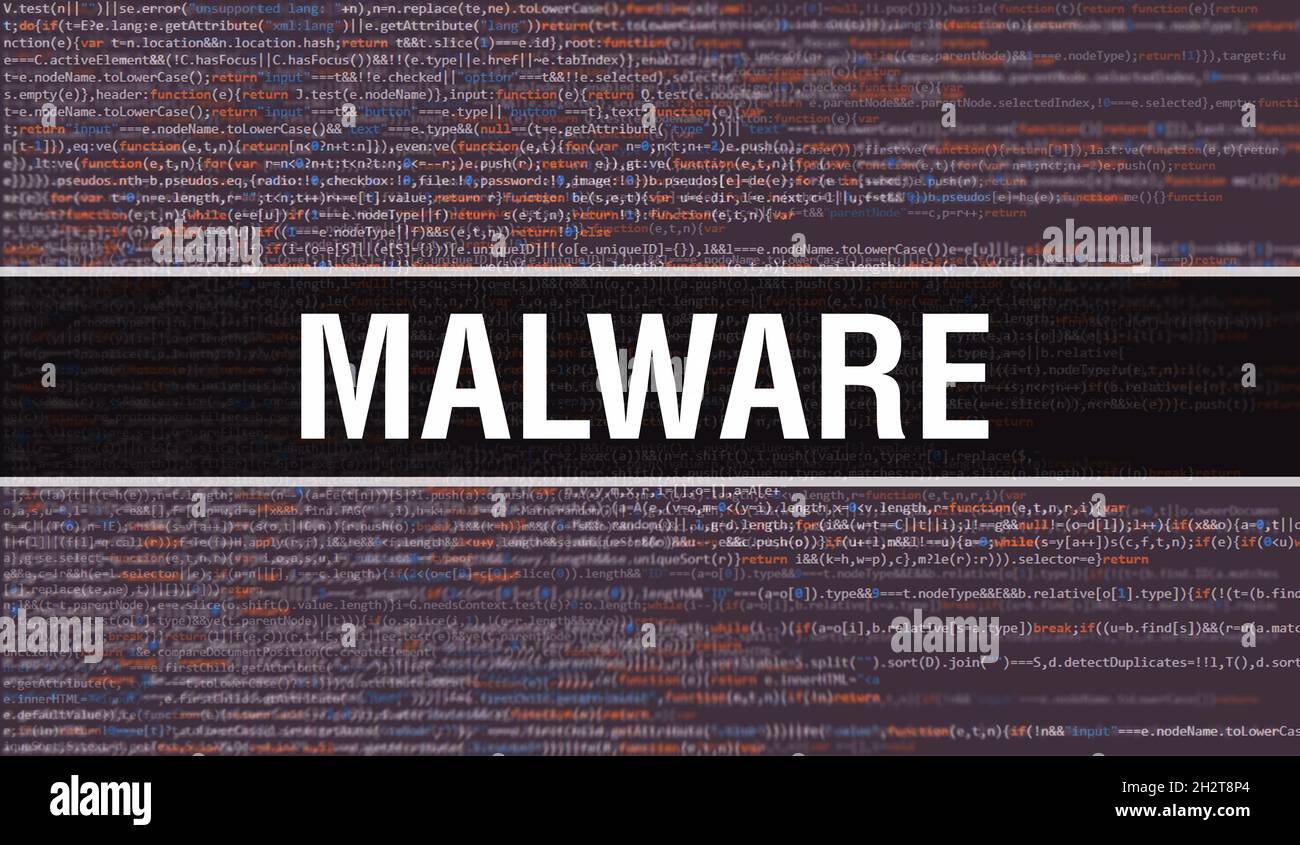 Malware with Binary code digital technology background. Abstract ...