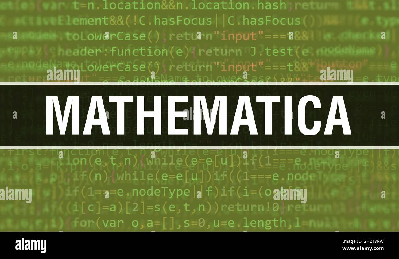 Mathematica with Abstract Technology Binary code Background.Digital binary data and Secure Data ...