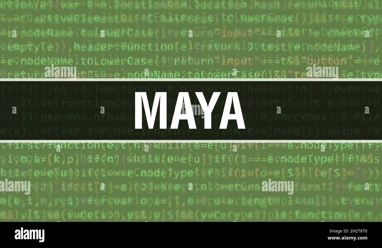 Maya text written on Programming code abstract technology background of ...