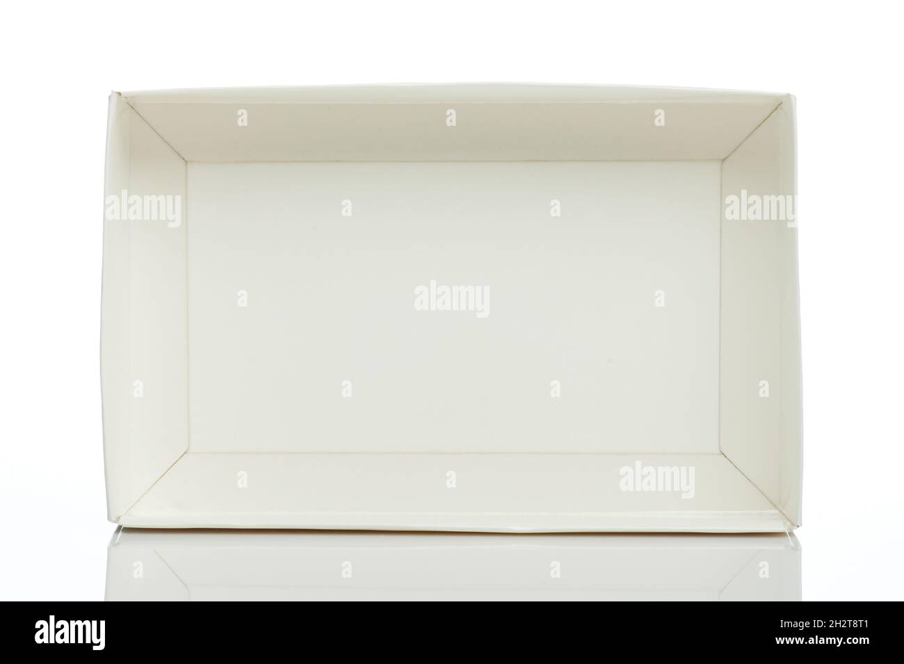 Rectangle paper open box isolated on white studio background Stock ...