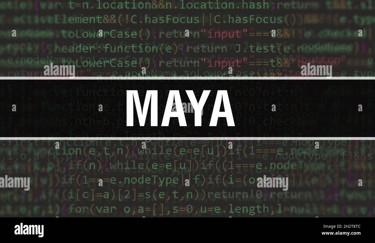 Maya With Abstract Technology Binary Code Backgrounddigital Binary Data And Secure Data Concept