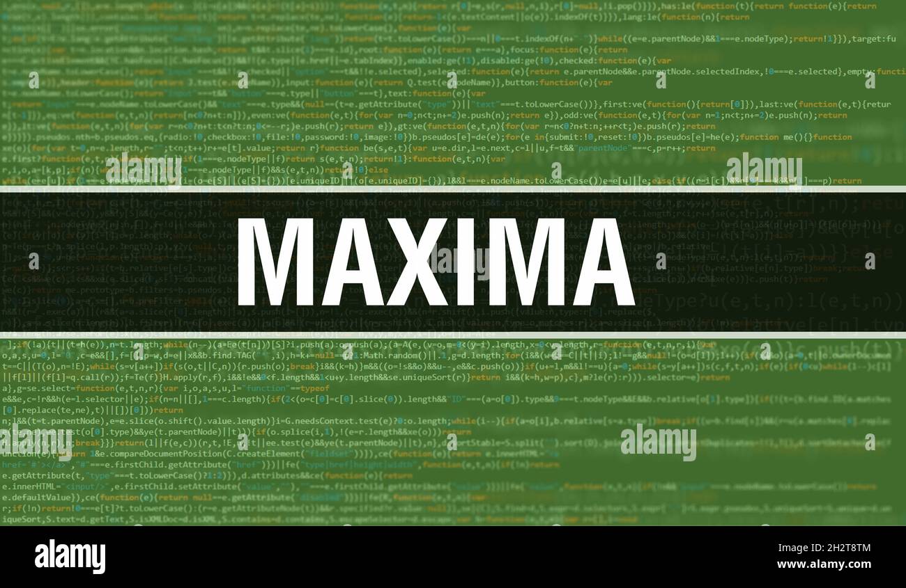 Maxima with Binary code digital technology background. Abstract ...
