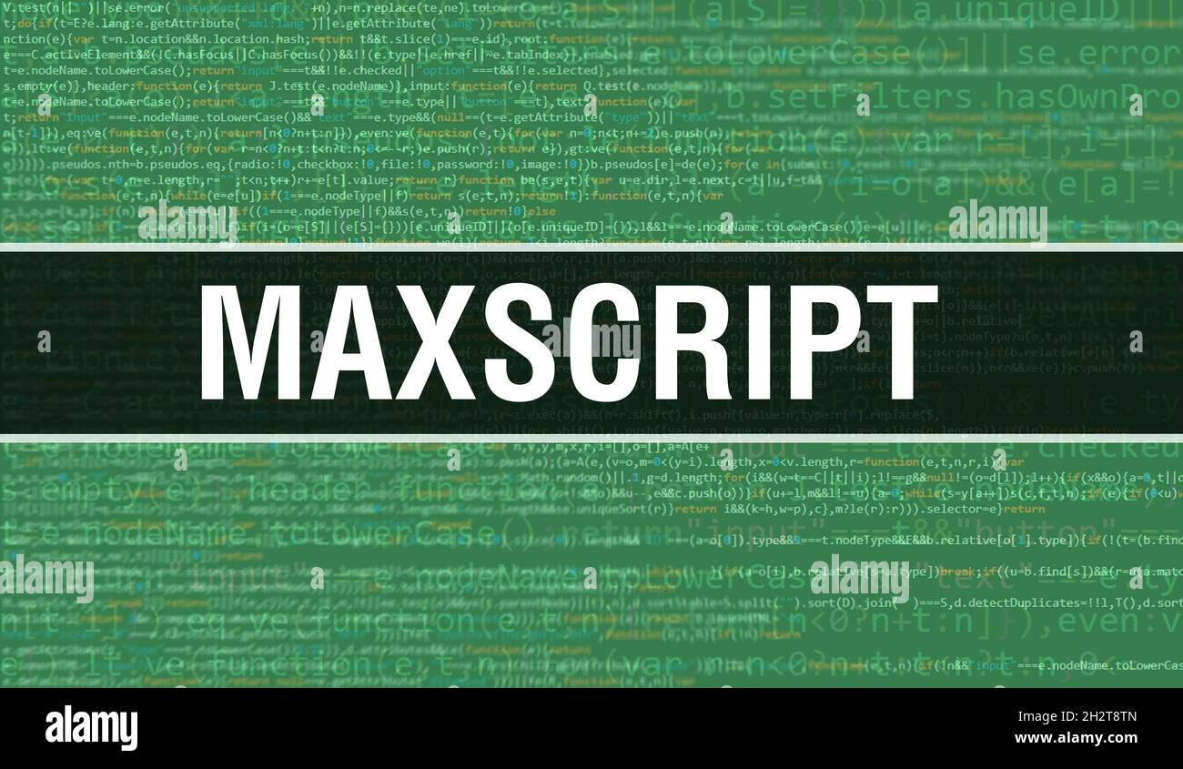 MaxScript concept illustration using code for developing programs and app. MaxScript website ...