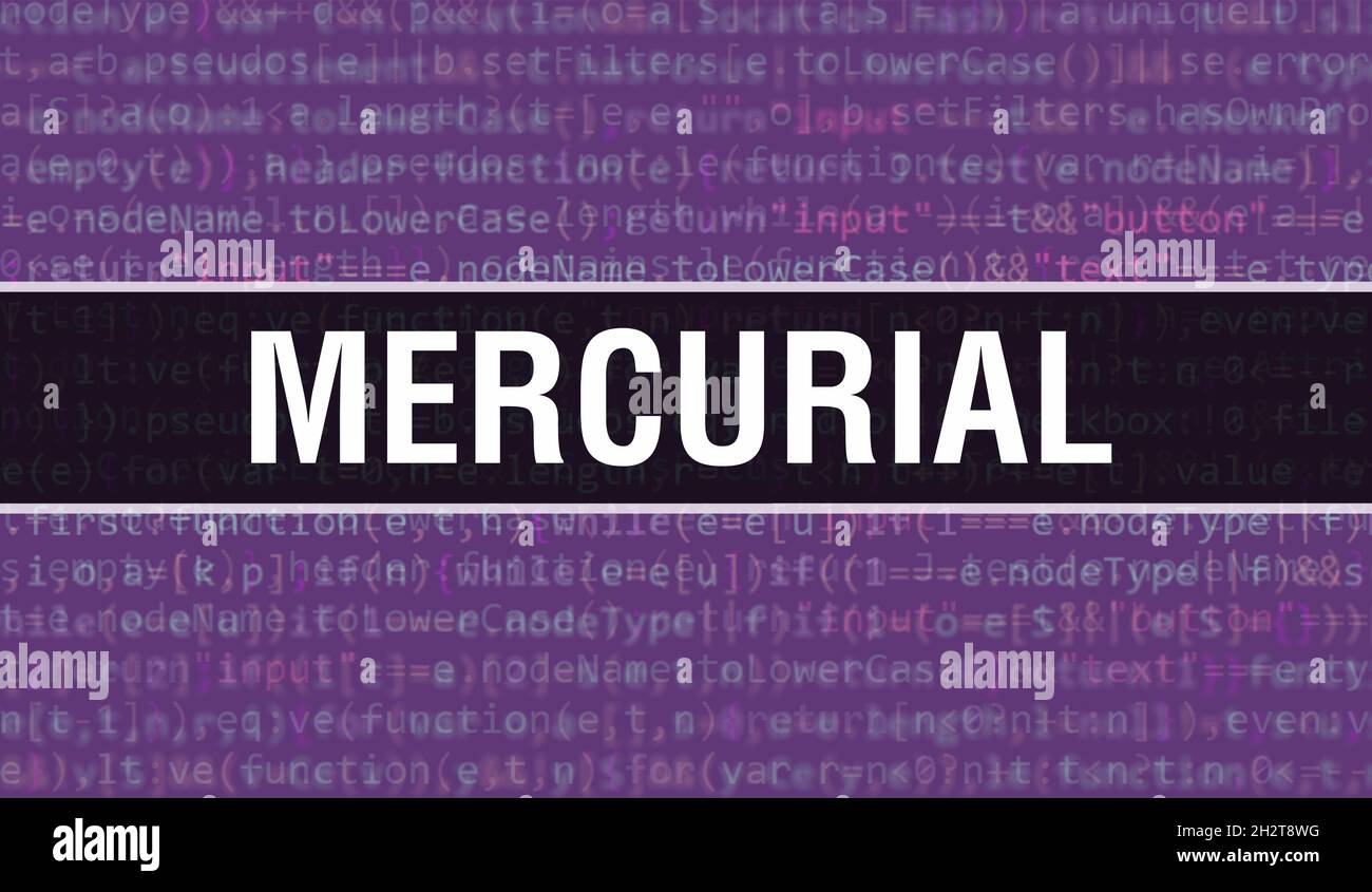 Mercurial with Abstract Technology Binary code Background.Digital ...