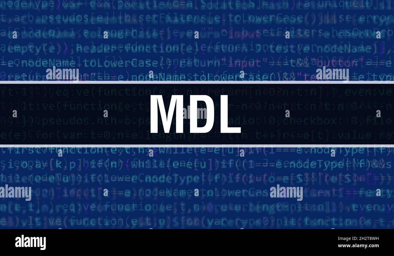 MDL text written on Programming code abstract technology background of ...