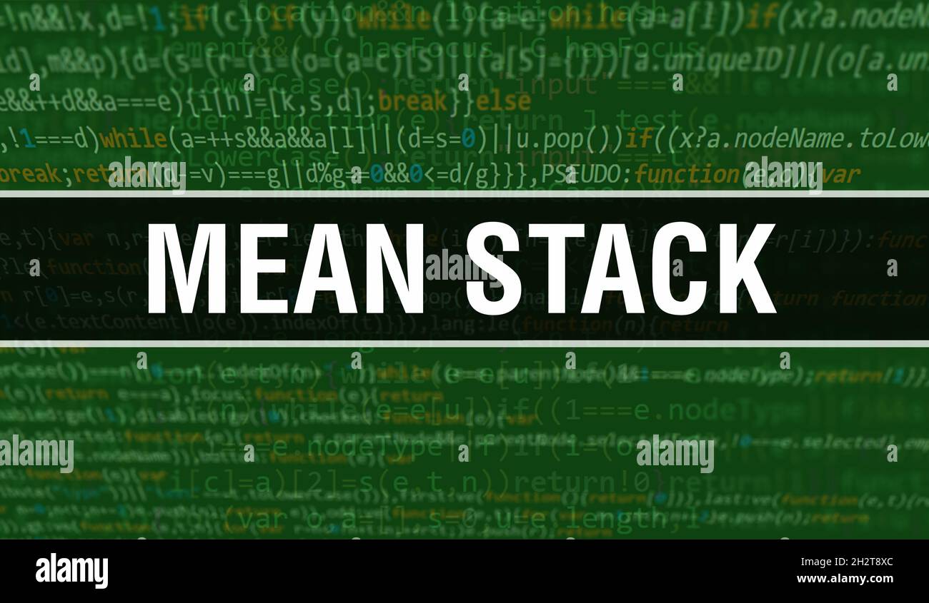 Mean Stack Concept With Random Parts Of Program Code Mean Stack With Programming Code Abstract
