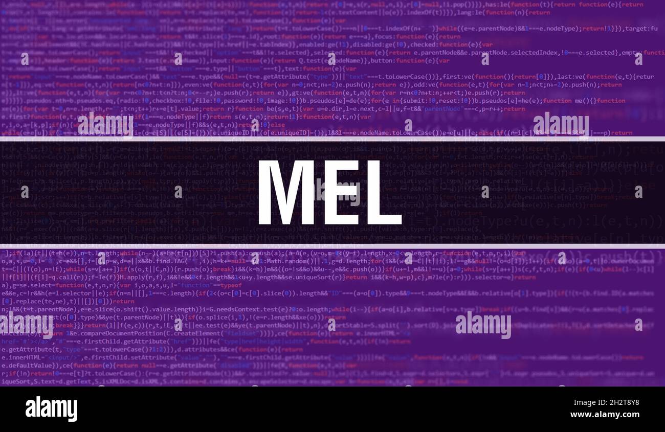 MEL with Binary code digital technology background. Abstract background ...