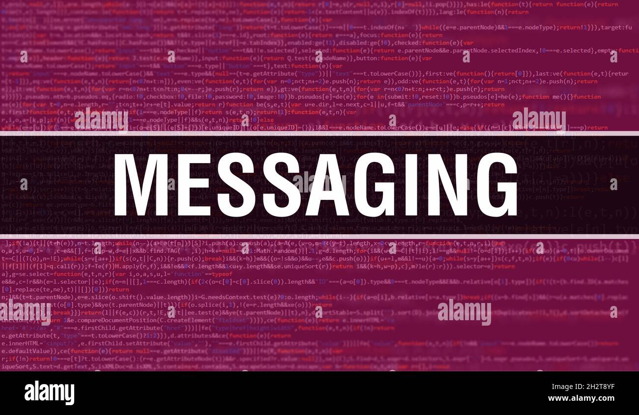 Messaging Concept With Random Parts Of Program Codemessaging Text Written On Programming Code