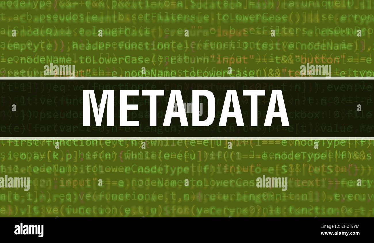 Metadata with Abstract Technology Binary code Background.Digital binary data and Secure Data ...