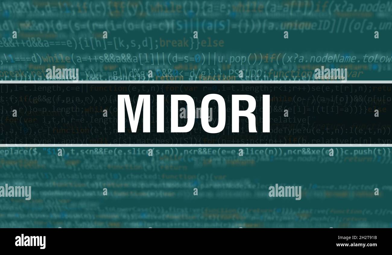 midori with Binary code digital technology background. Abstract ...