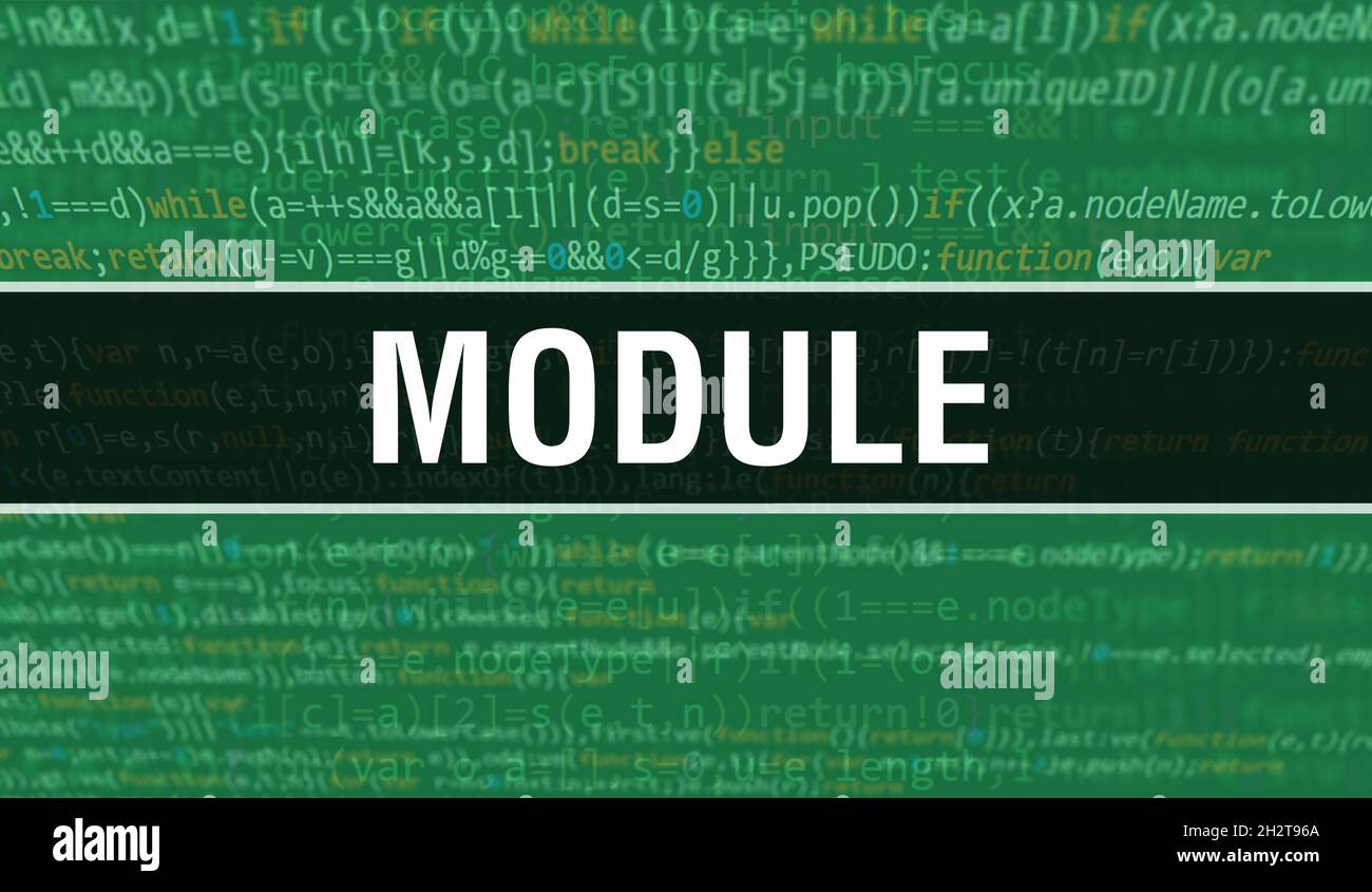 Module With Digital Java Code Text Module And Computer Software Coding Vector Concept